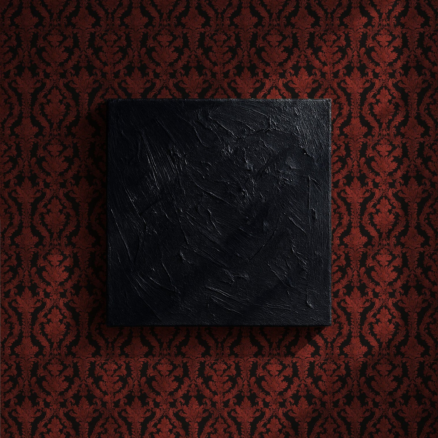 Moody Red and Black Damask Wallpaper {Crimson Noir} – Sckribbles