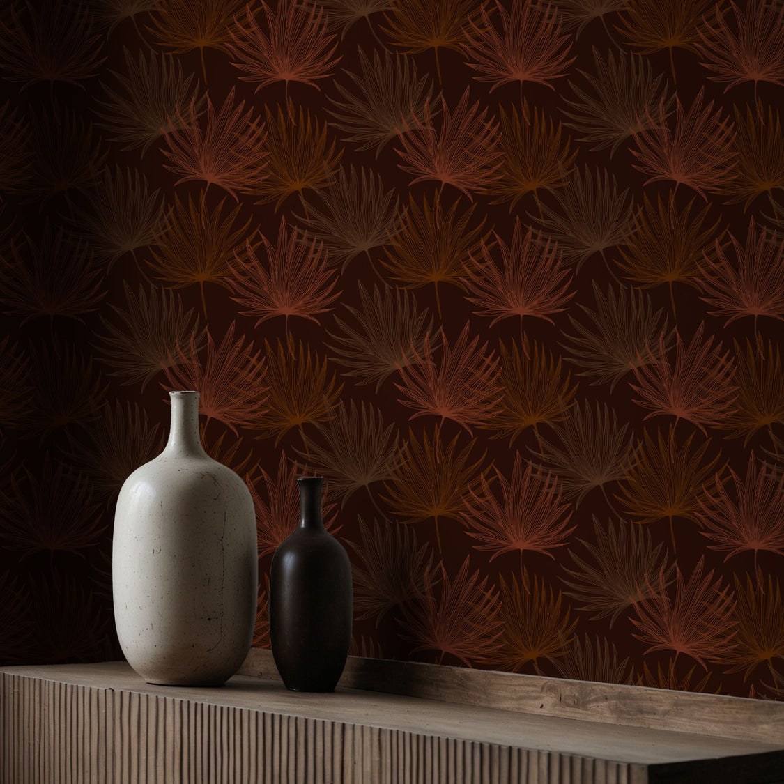 Sheer Palms | Flamboyant Tropical Palm Leaf Fronds Wallpaper – Sckribbles
