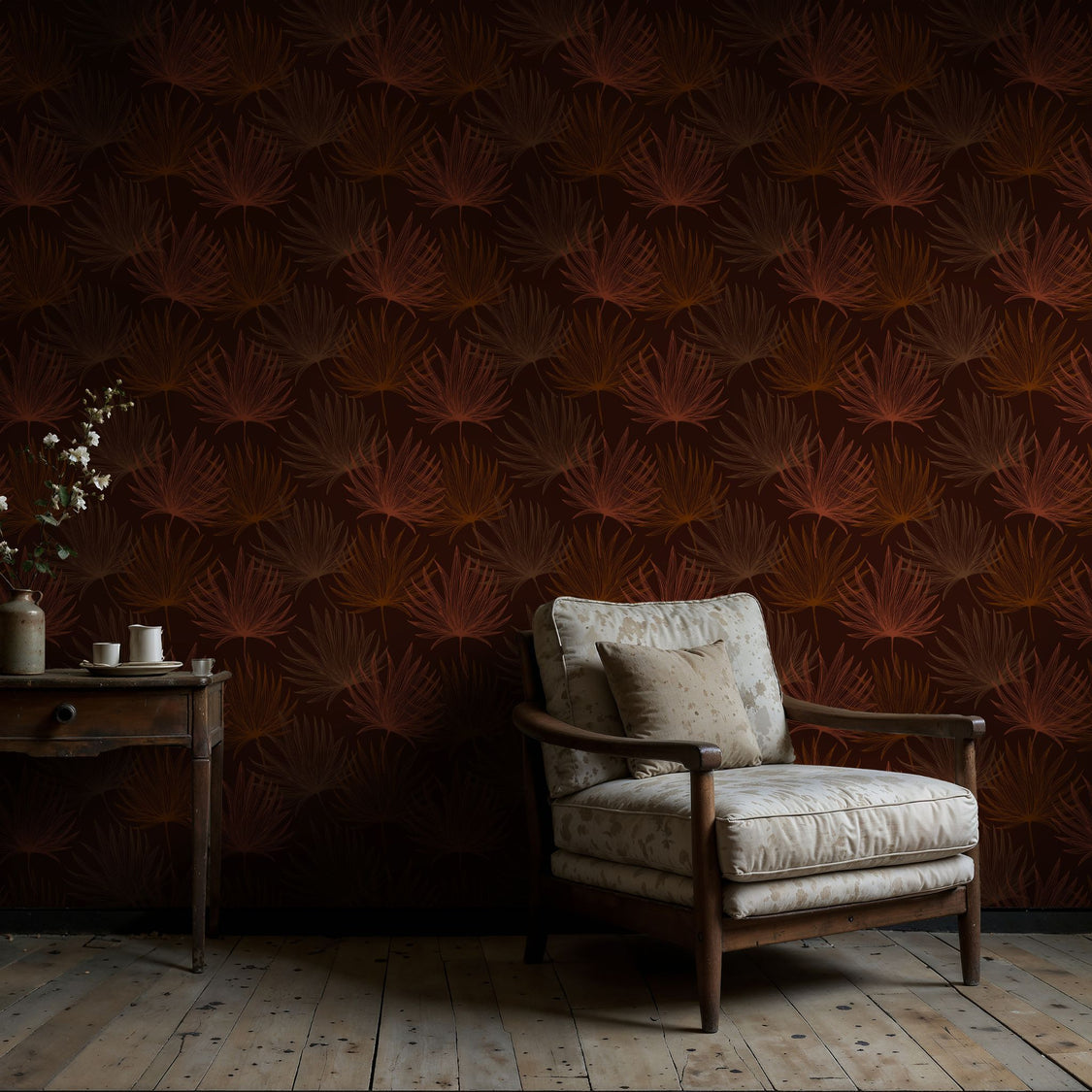Sheer Palms | Flamboyant Tropical Palm Leaf Fronds Wallpaper – Sckribbles